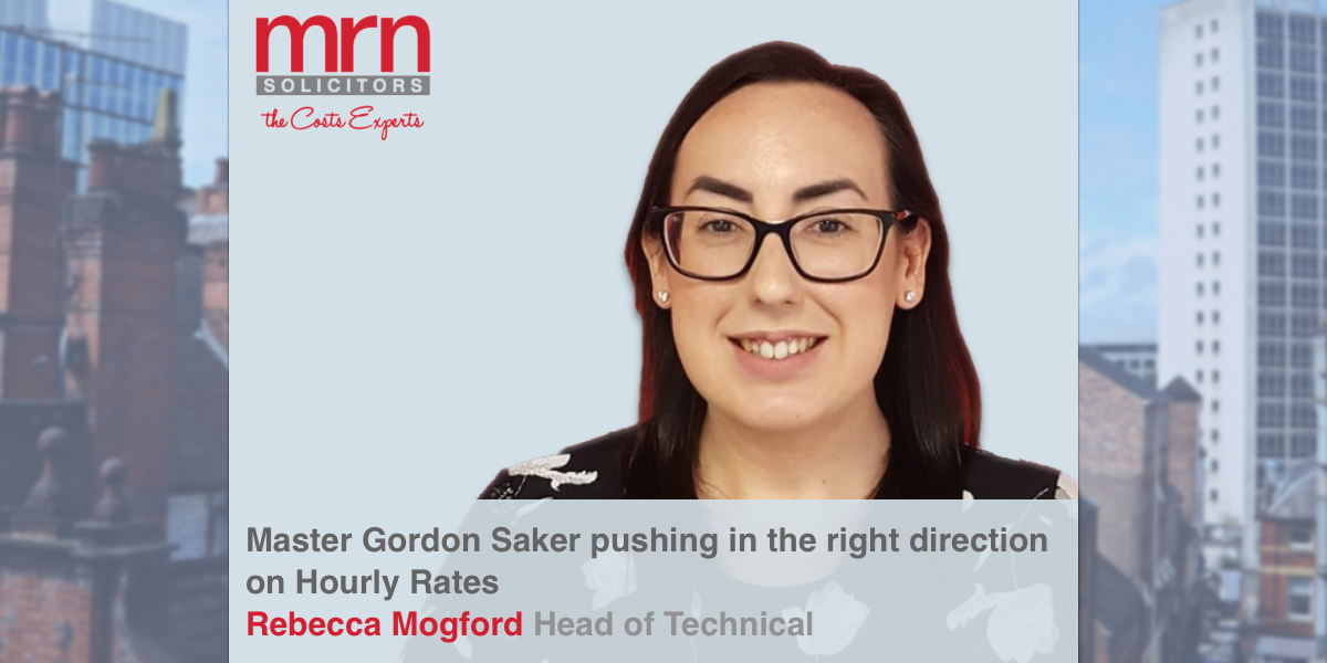 Master Gordon Saker pushing in the right direction on Hourly Rates - MRN